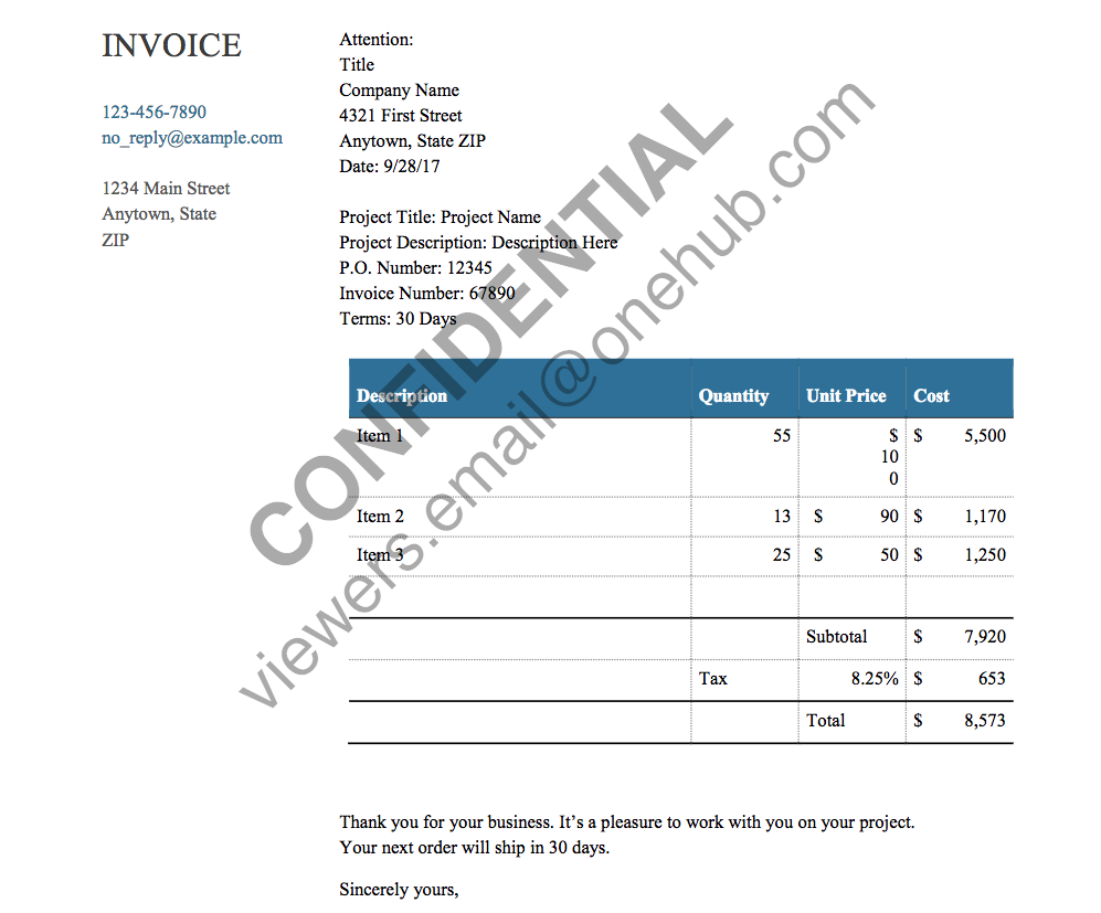 Watermarking Your Documents – Onehub | Support Center